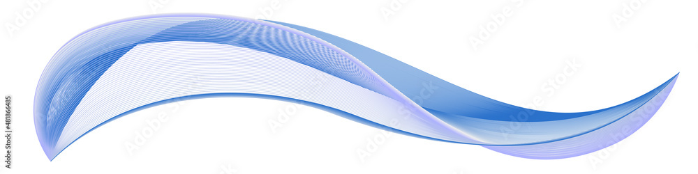 Blue wave swirl swoosh.; Flowing sea water; air wind dynamic movement ...