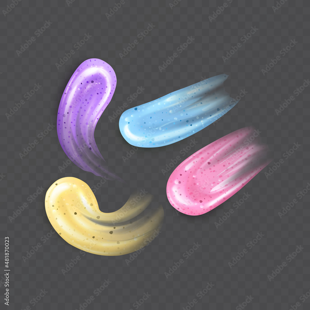 Cosmetic cream and scrub smear set of Gel, scrub with small particles ...