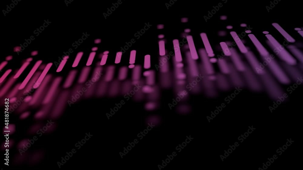 Vidéo Stock Sound or audio 3d waveform on black background. soundwave ...