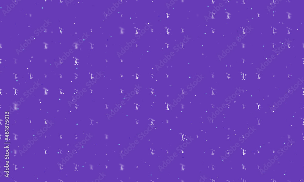 Seamless background pattern of evenly spaced white freestyle skiing ...