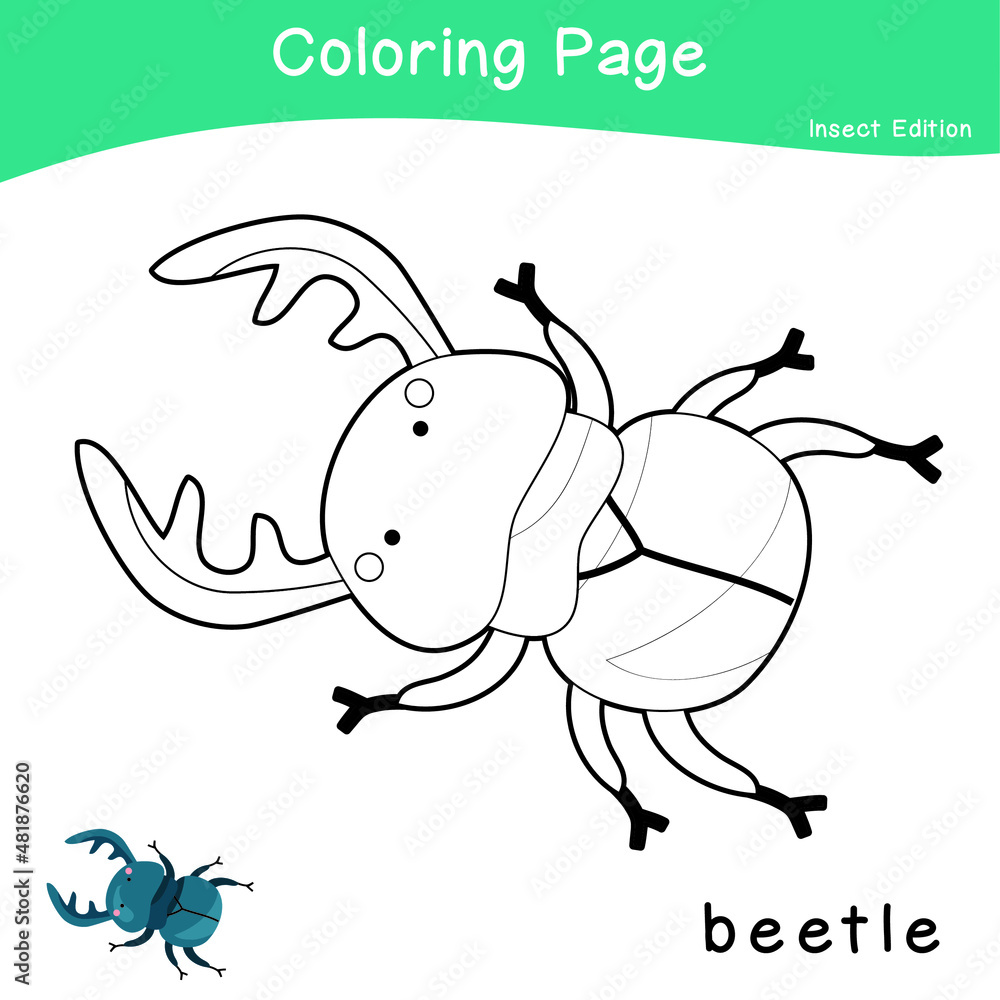 Coloring insects worksheet page. Educational printable coloring ...