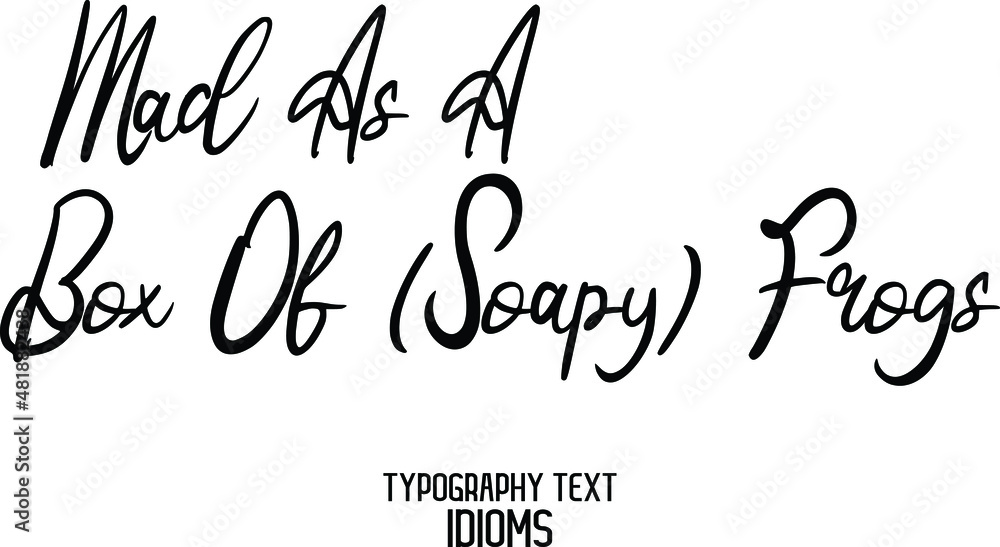 Mad As A Box Of (Soapy) Frogs Elegant Cursive Hand Written Alphabetical ...