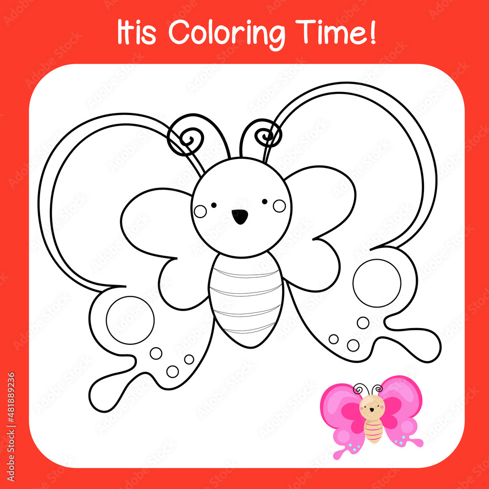 Coloring insect worksheet page. Educational printable coloring ...