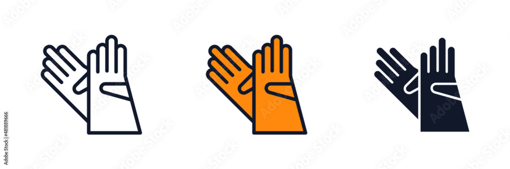Gloves icon symbol template for graphic and web design collection logo ...