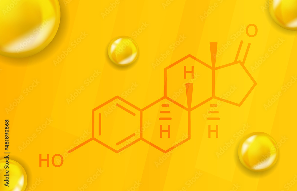 Estrone chemical formula. Estrone 3D Realistic chemical molecular ...