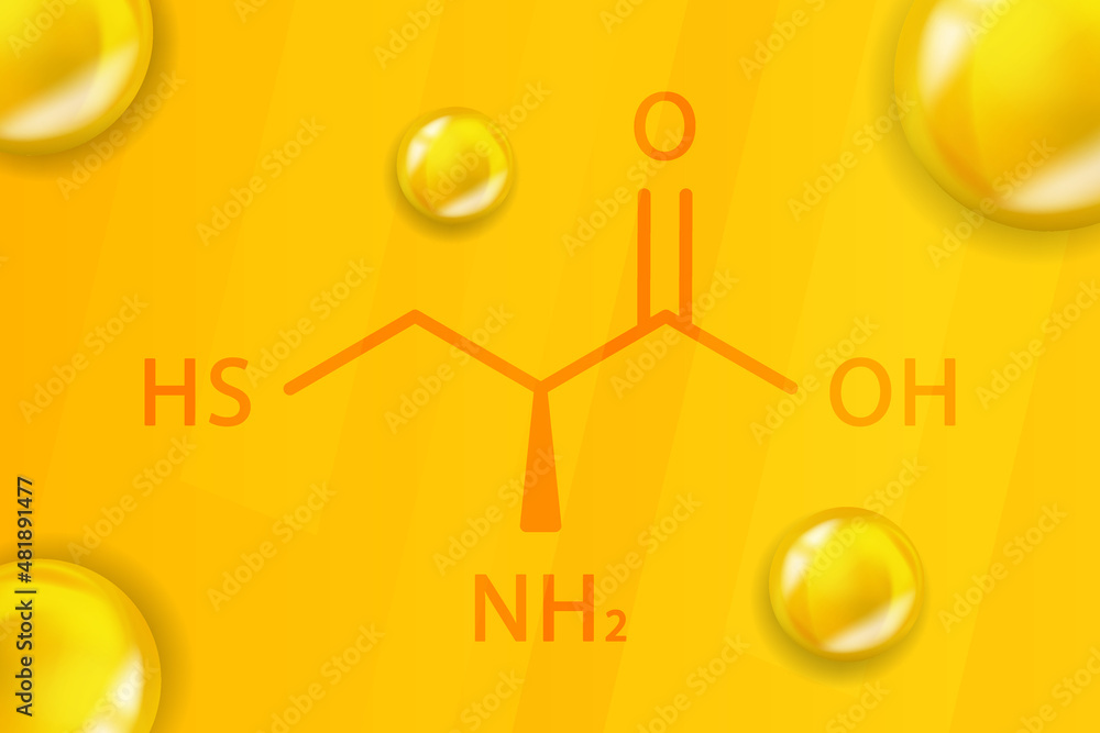 Cysteine chemical formula. Cysteine 3D Realistic chemical molecular ...