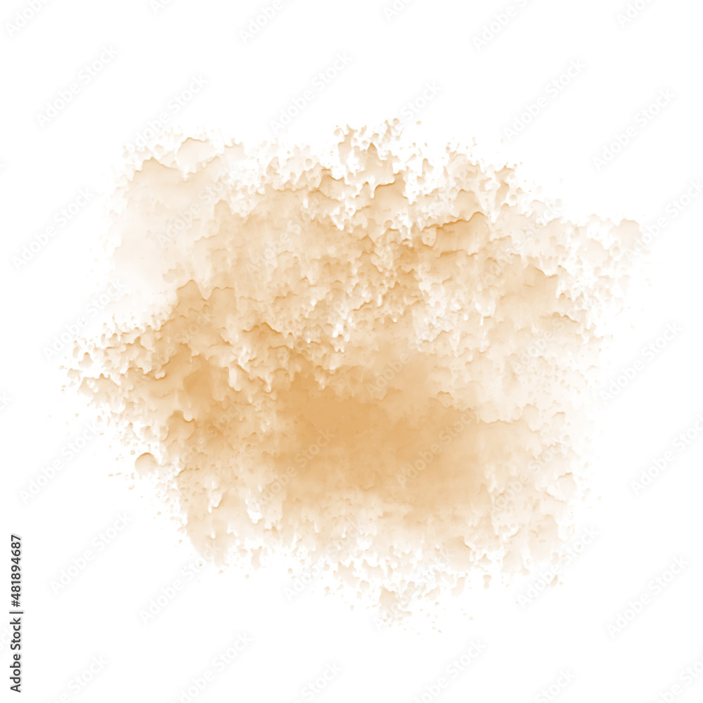 Abstract beige watercolor stain on a white background. Vector texture ...