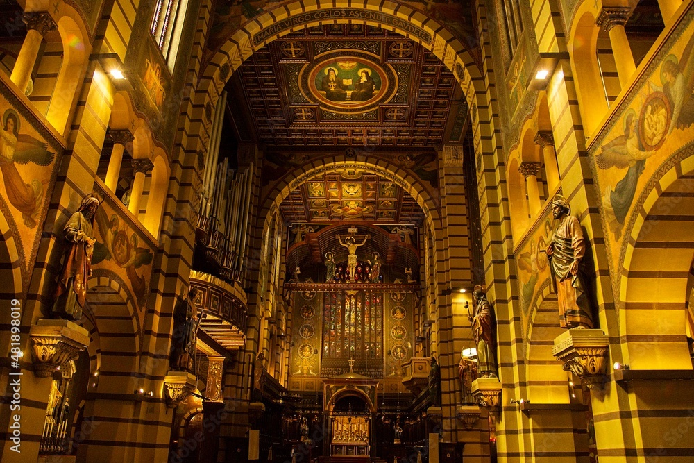 Interior do Mosteiro São Bento, São Paulo, Brasil. Stock Photo | Adobe ...
