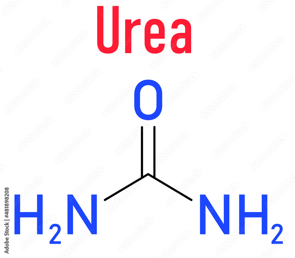 Urea or carbamide molecule. Used in cosmetics, fertilizer; present in ...