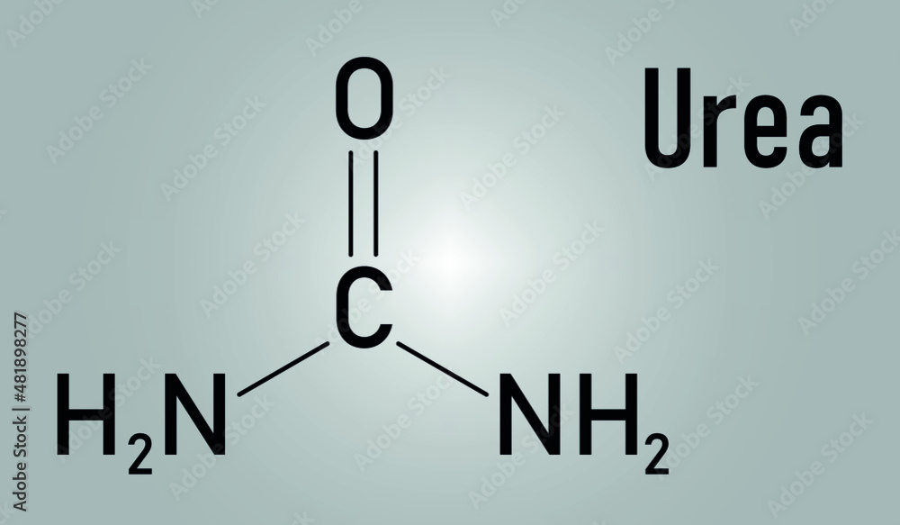 Urea or carbamide molecule. Used in cosmetics, fertilizer; present in ...