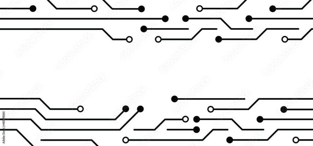 Circuit board or electronic motherboard. lines and dots connect. Vector ...