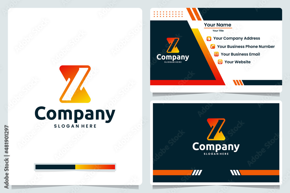 letter z,monogram, logo design and business card Stock Vector | Adobe Stock
