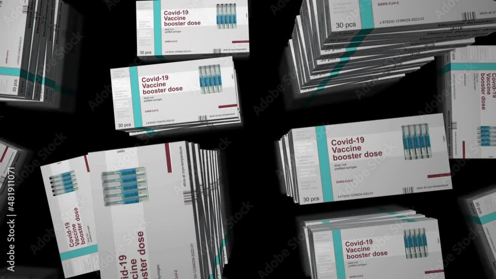 Vídeo do Stock: Covid-19 vaccine booster dose pack production line ...
