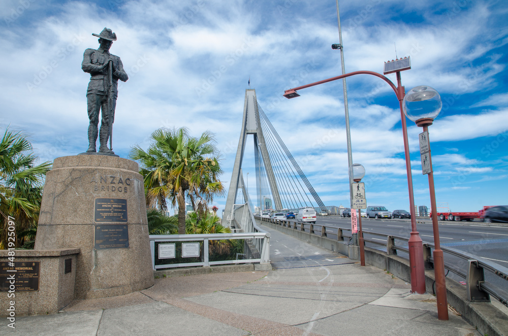 SYDNEY, AUSTRALIA. - On September 28, 2017. - Anzac statue monument ...