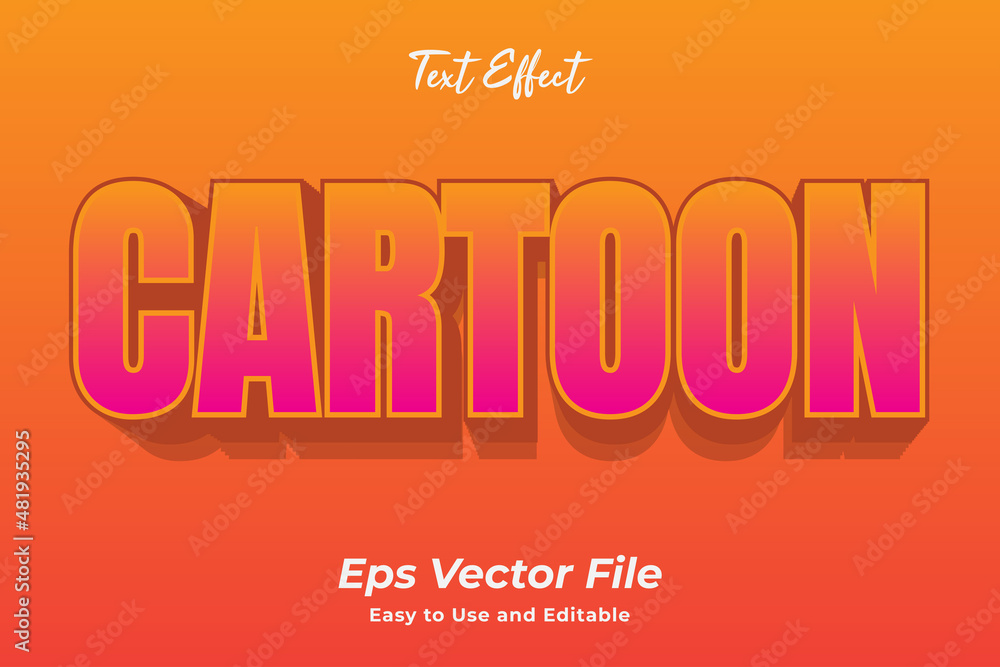 Cartoon text effect. editable and easy to use. premium vector Stock ...