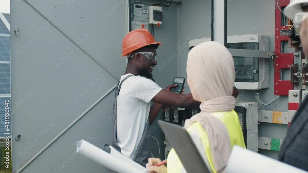 Electrical Systems Equipment Power Distribution Cabinet. Multiracial ...