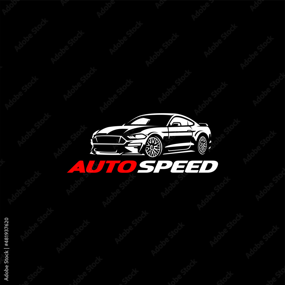 car auto concept logo vector in black background Stock Vector | Adobe Stock