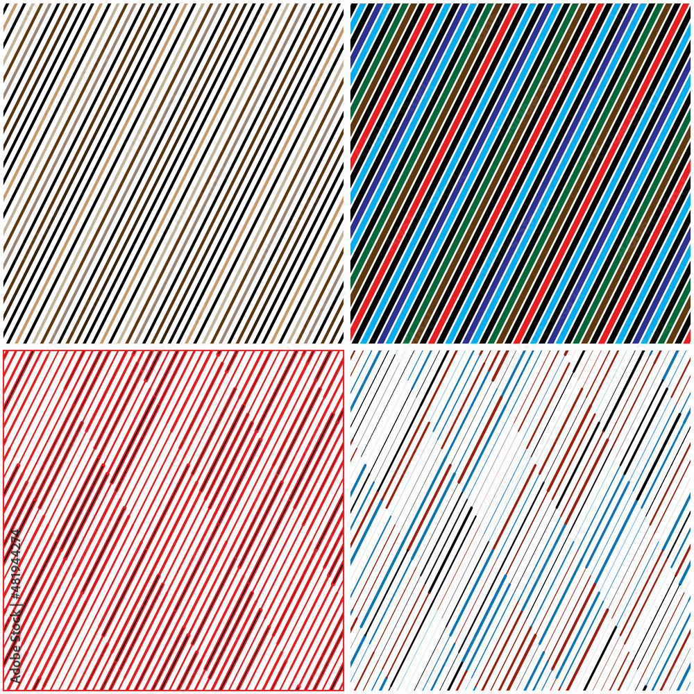 vectorial seamless pattern collection with oblique colored segments_p ...