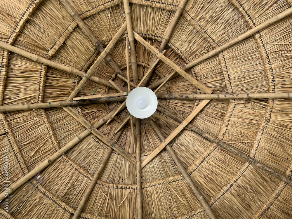 straw roof on the beach Stock Photo | Adobe Stock