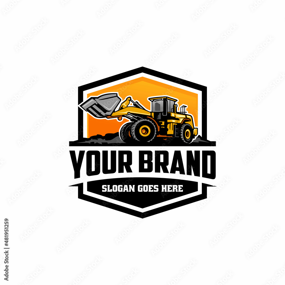 tractor - backhoe loader logo vector Stock Vector | Adobe Stock