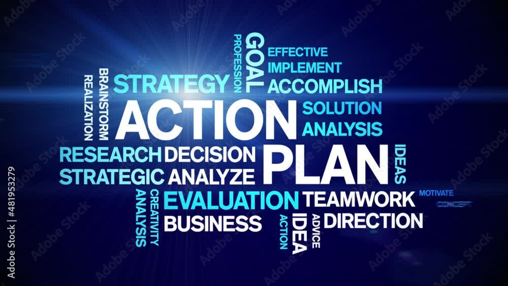 Action Plan Animated Tag Word Cloud;Text Design Animation typography ...