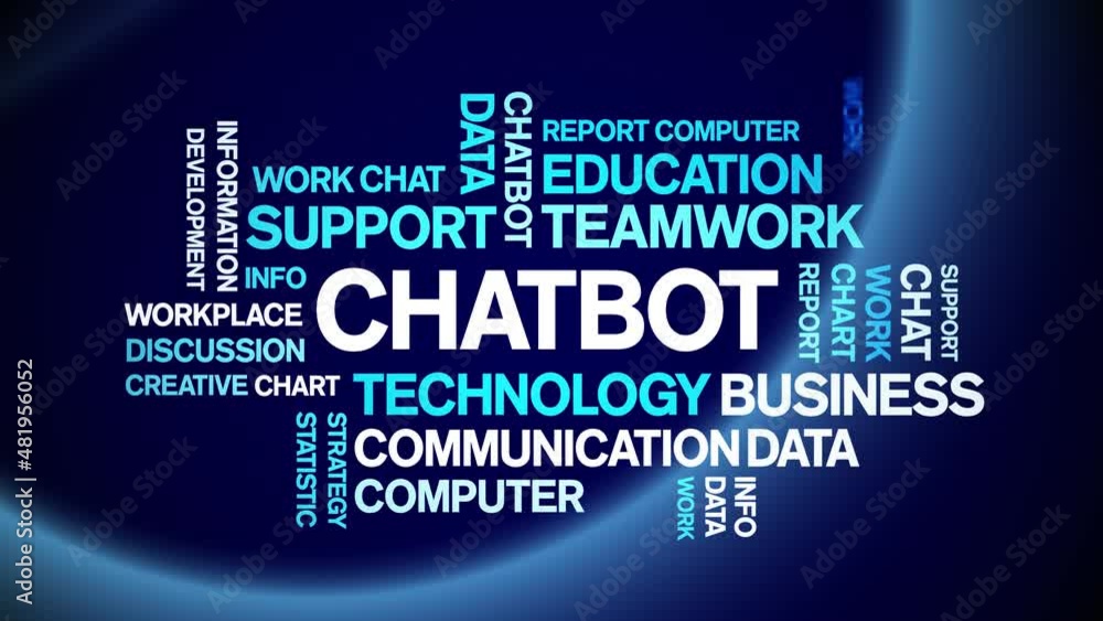 Chatbot Animated tag word cloud;text design animation kinetic ...