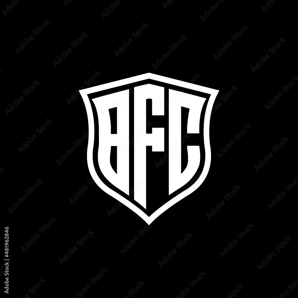BFC letter logo design with black background in illustrator, vector ...