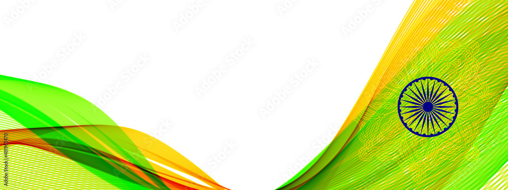 Indian flag wave banner design Stock Vector | Adobe Stock