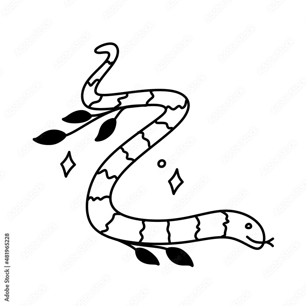 Snake. Magical symbols doodles esoteric boho mystical hand - drawn ...