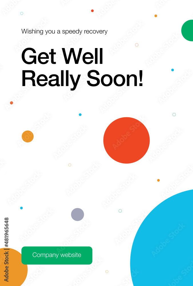 Get Well Soon Corporate Company Card Stock Vector | Adobe Stock