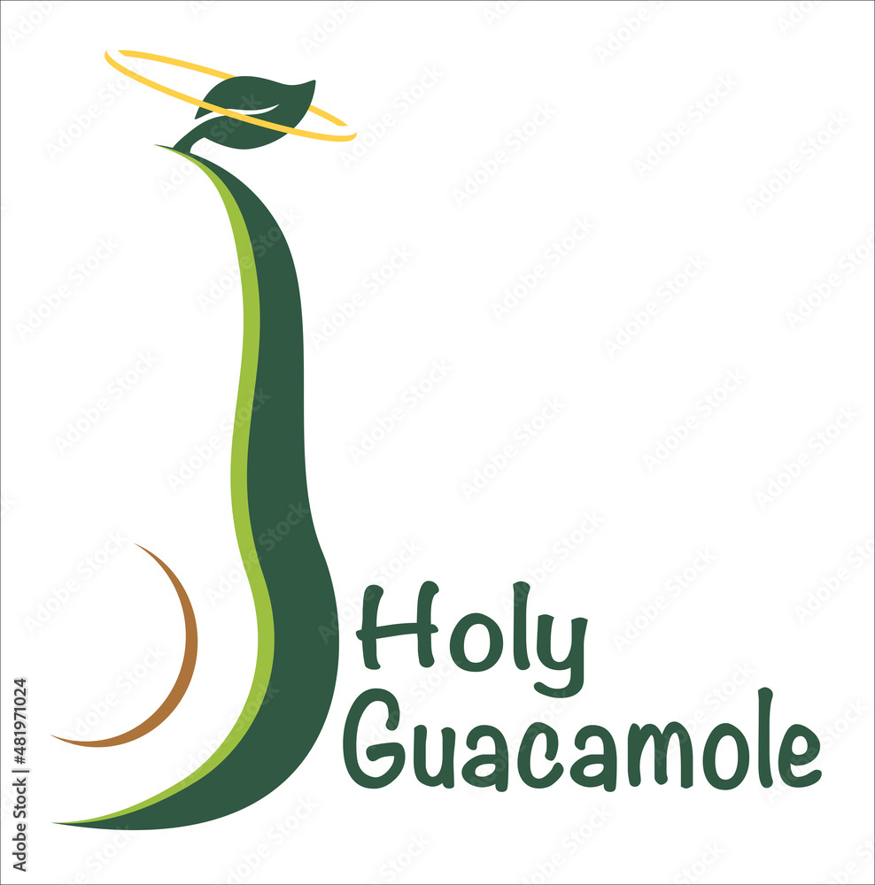 Holy Guacamole Logo Vector using Negative Space and Text with Clean and ...