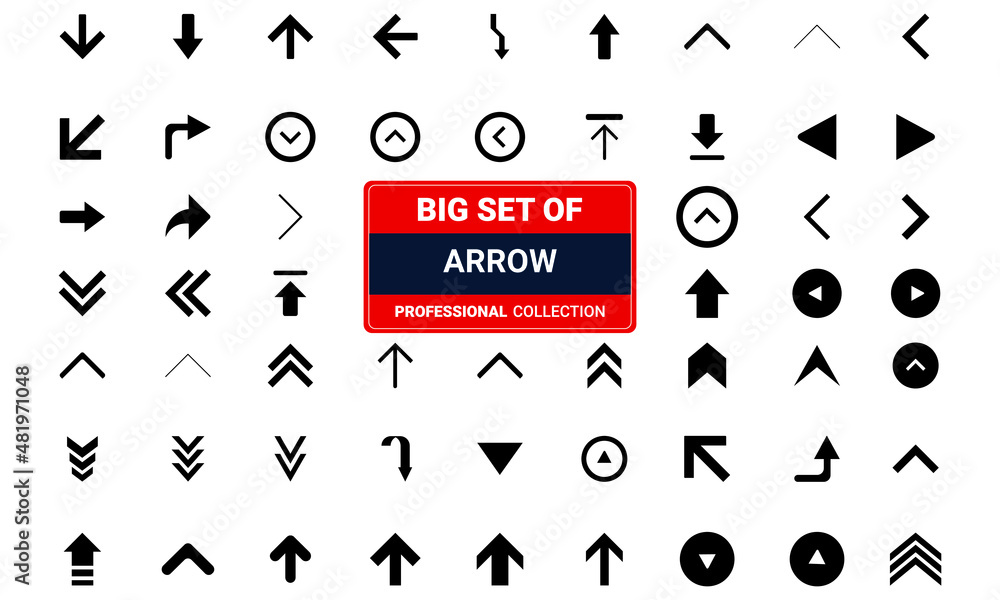 Big set of arrows icon set for UI/UX and multi purpose use professional ...