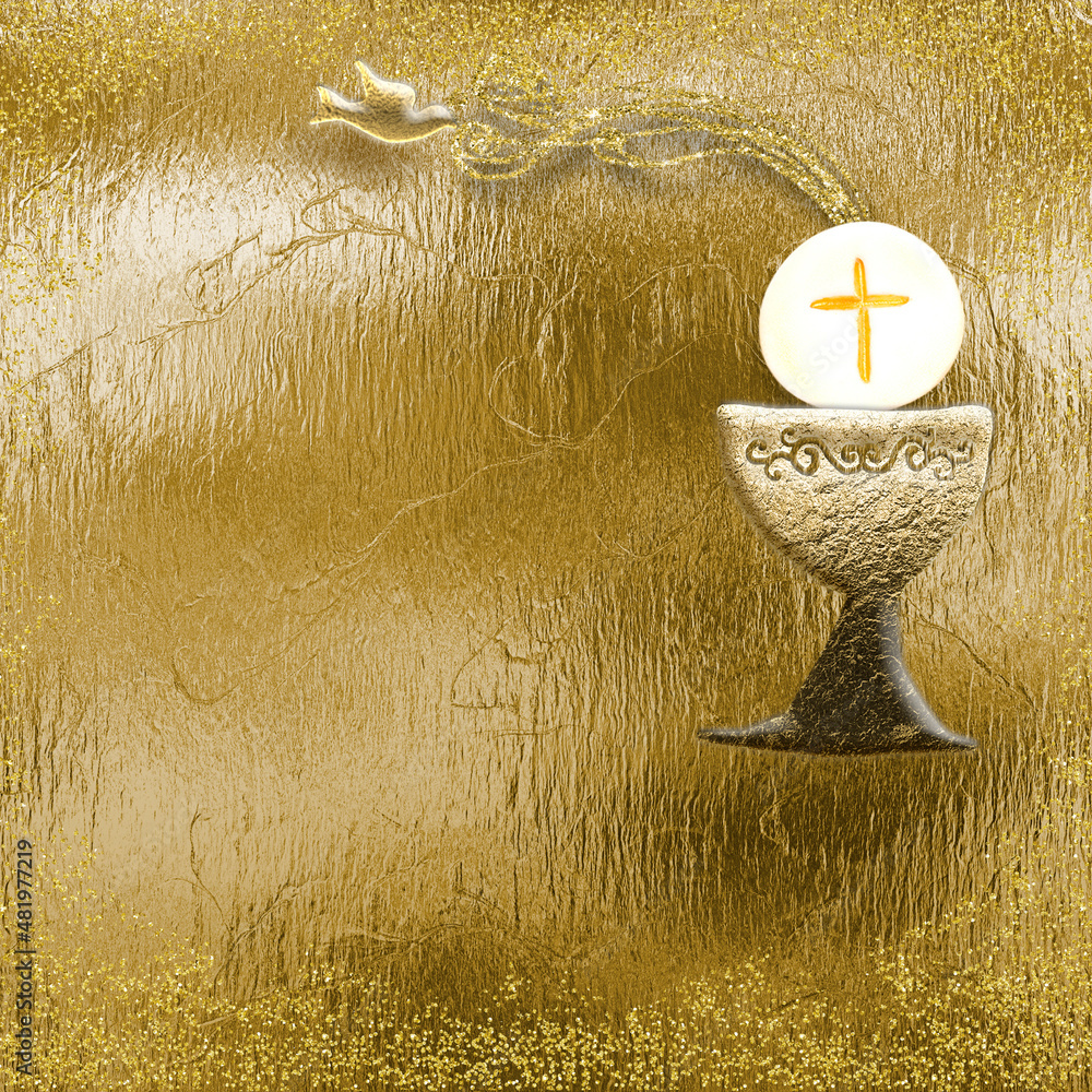 First holy communion invitation card. Stock Illustration | Adobe Stock