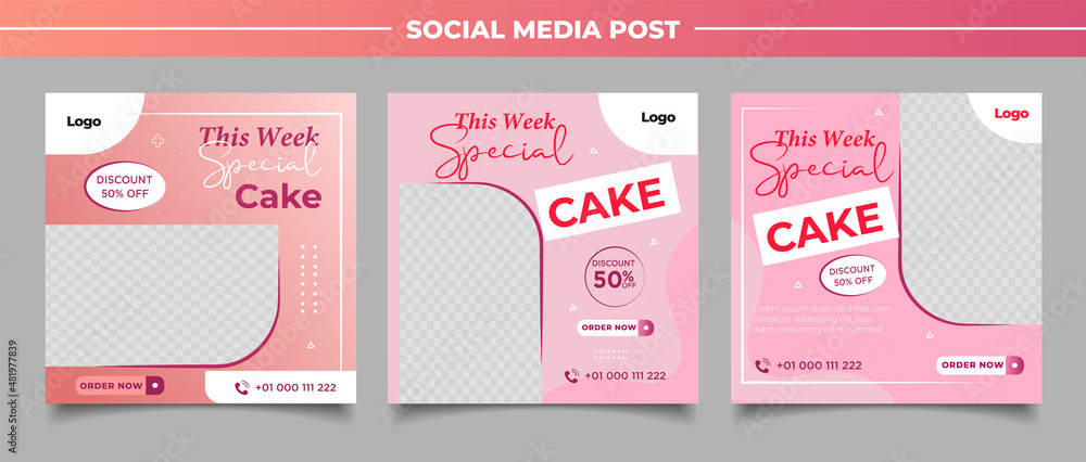 special cake banner for social media template post Stock Vector | Adobe ...
