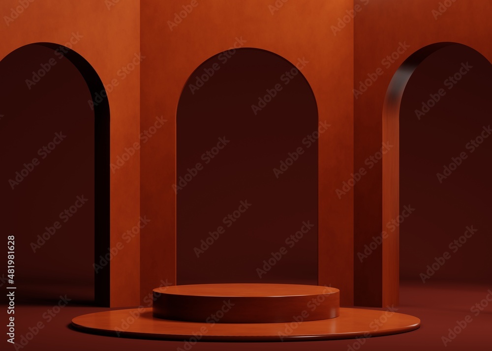 Modern minimal pedestal or podium for product showcase. Cylinder stand ...