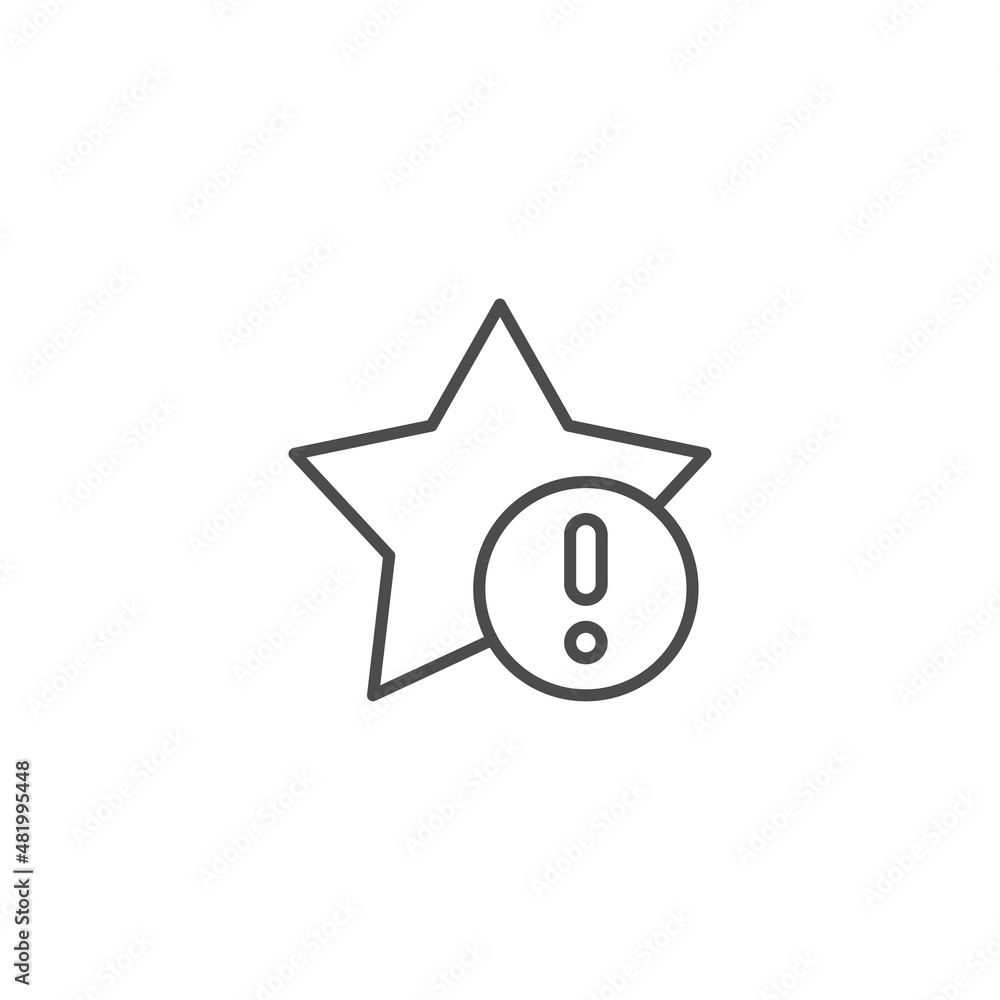 Important star bookmark outline icon. linear style sign for mobile ...