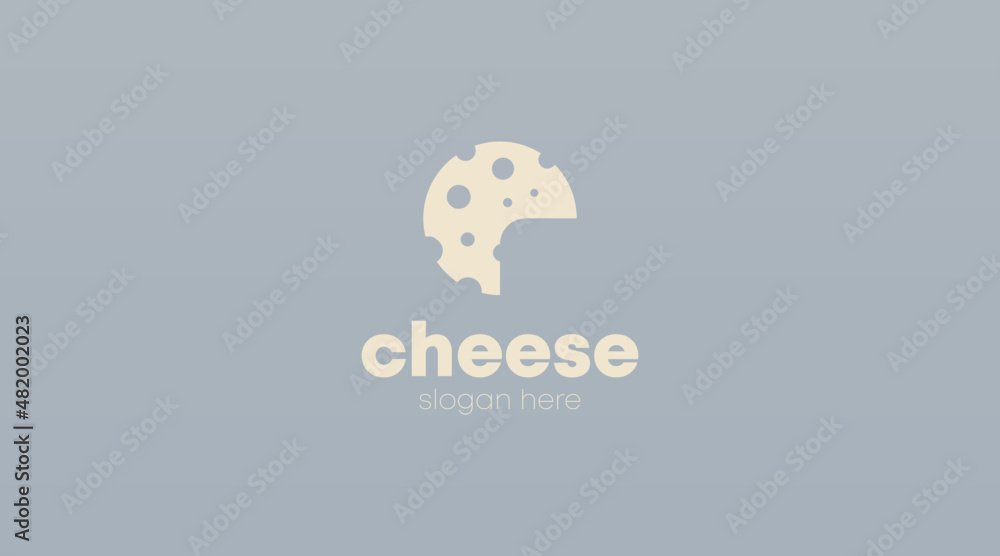 Flat Cheese Logo Design Concept Template Vector. Food Business Logo ...