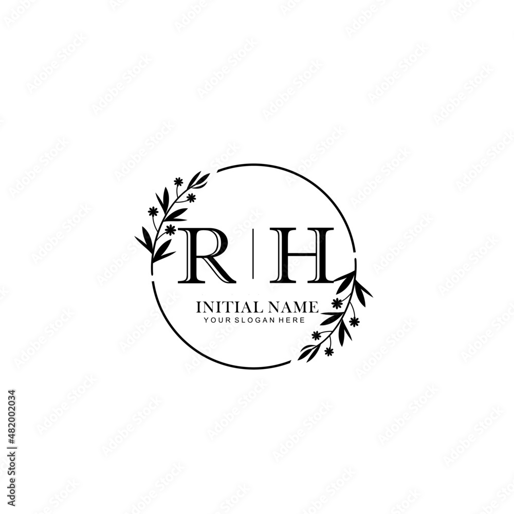 RH Hand drawn wedding monogram logo Stock Vector | Adobe Stock