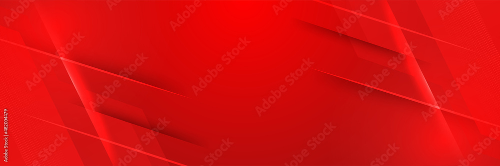 Digital networking red wide banner design background. Abstract 3d ...