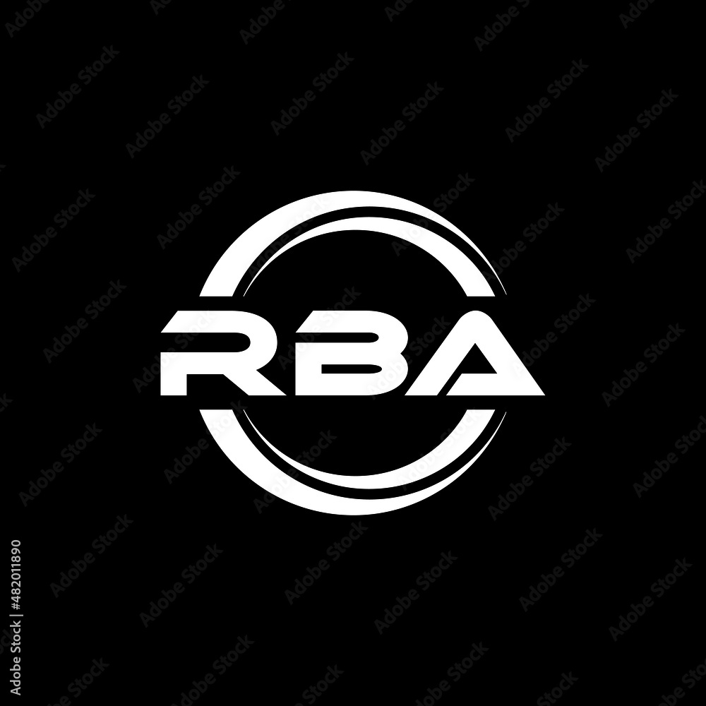 RBA letter logo design with black background in illustrator, vector ...