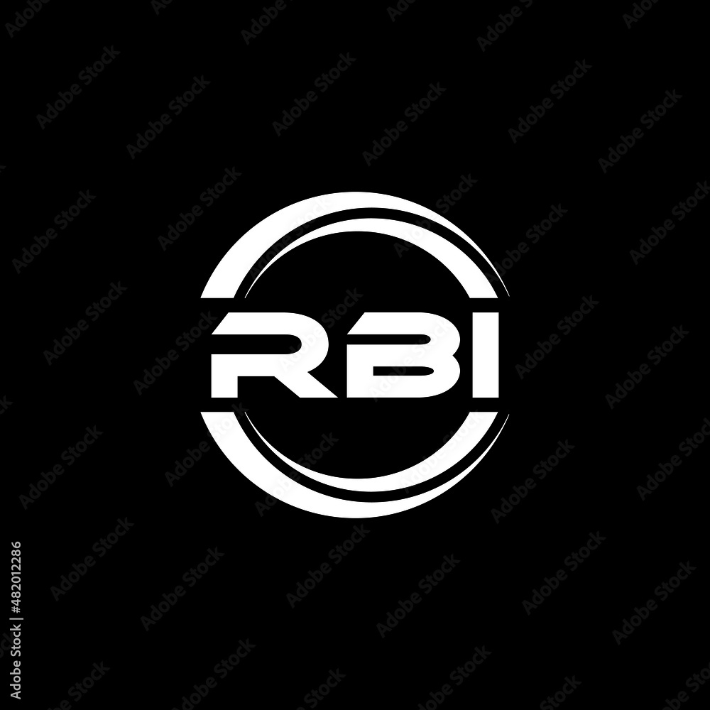 RBI letter logo design with black background in illustrator, vector ...