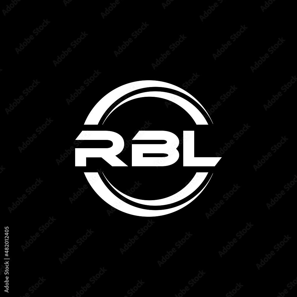 RBL letter logo design with black background in illustrator, vector ...