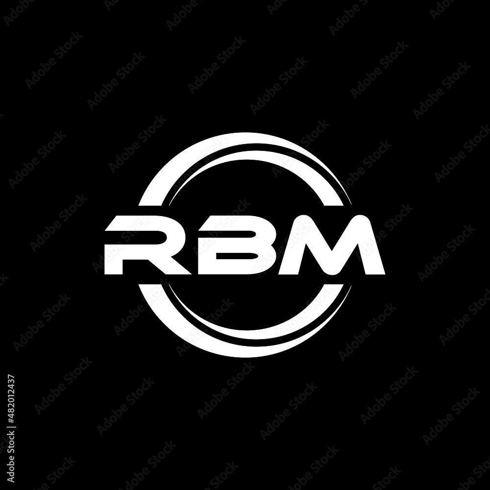 RBM letter logo design with black background in illustrator, vector ...