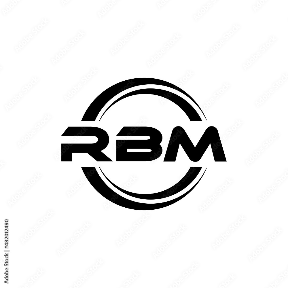 RBM letter logo design with white background in illustrator, vector ...