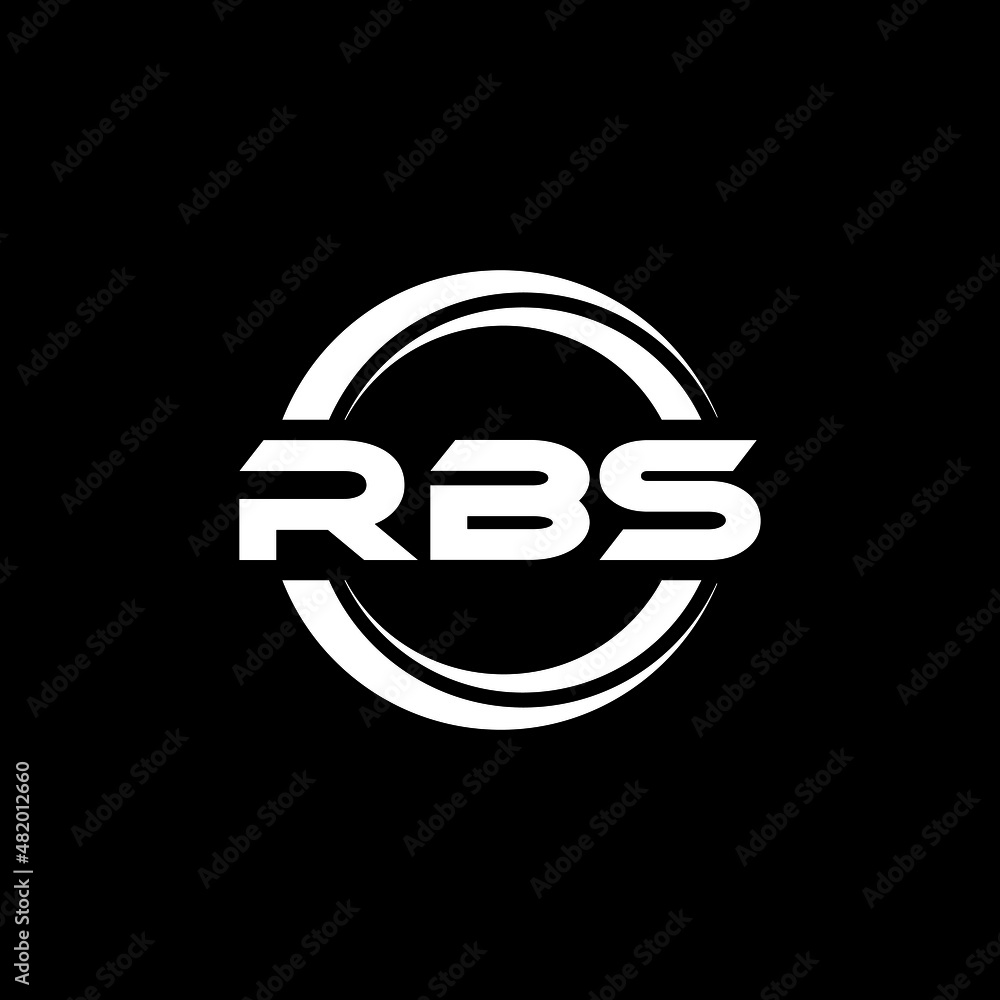 RBS letter logo design with black background in illustrator, vector ...