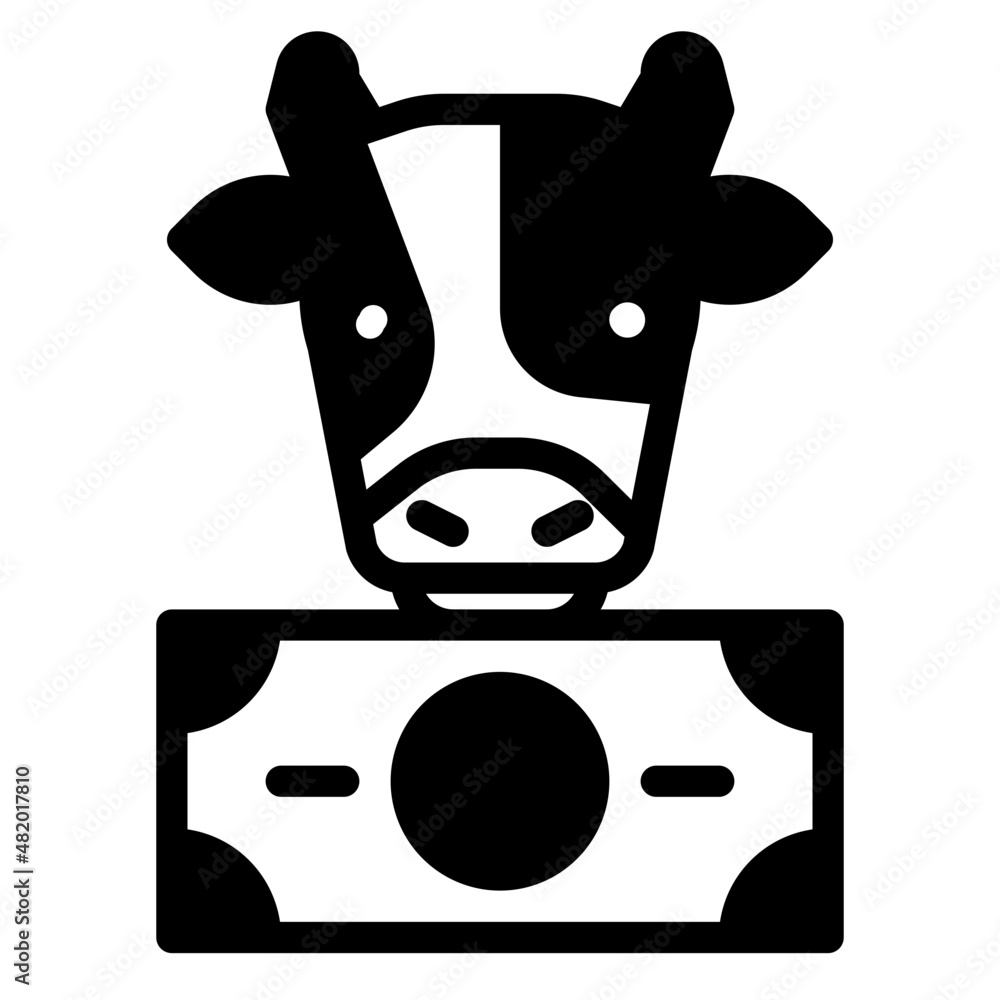 cash cow glyph icon Stock Vector | Adobe Stock