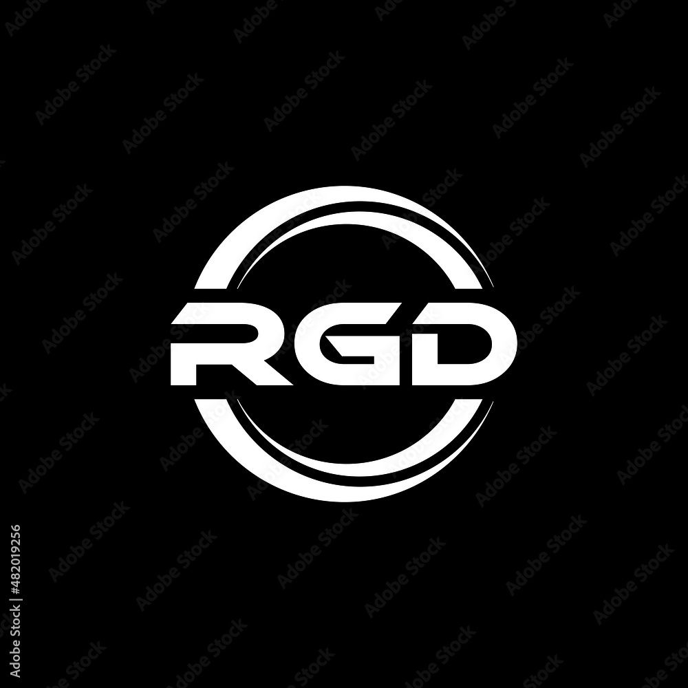 RGD letter logo design with black background in illustrator, vector ...