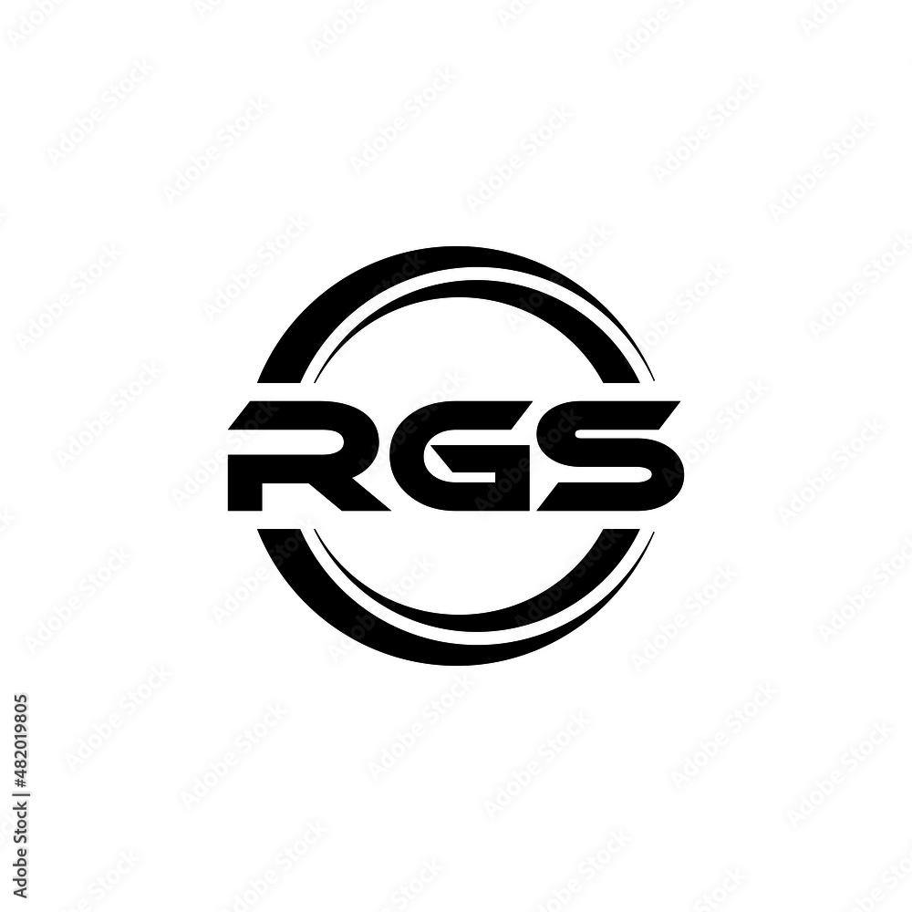 Vecteur Stock RGS letter logo design with white background in ...