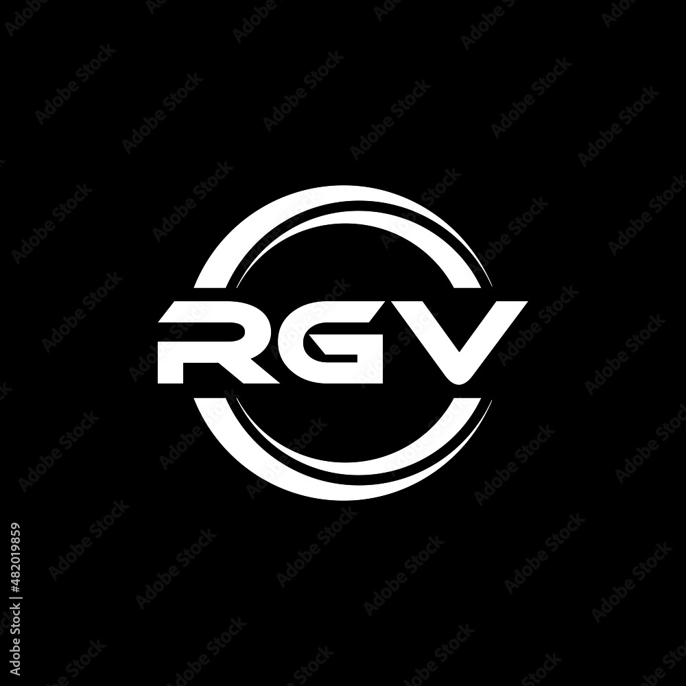RGV letter logo design with black background in illustrator, vector ...
