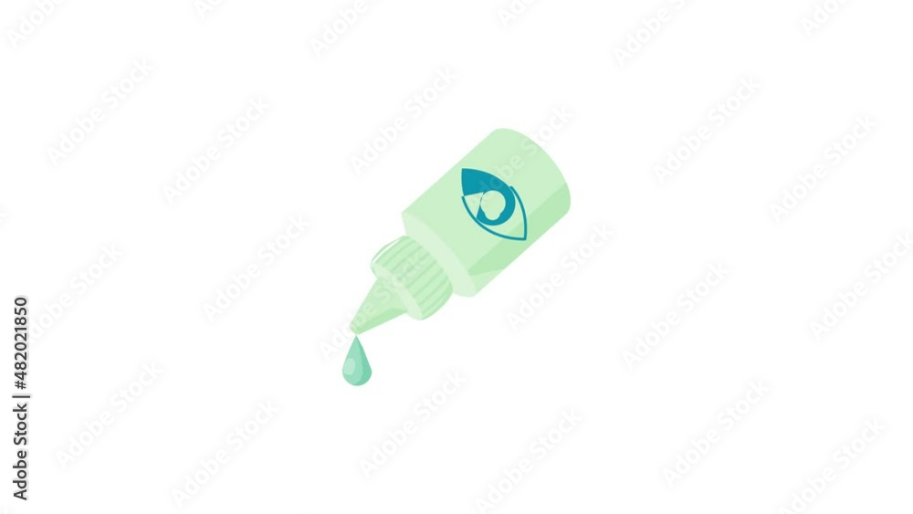 Bottle for eye drops icon animation best cartoon object on white ...